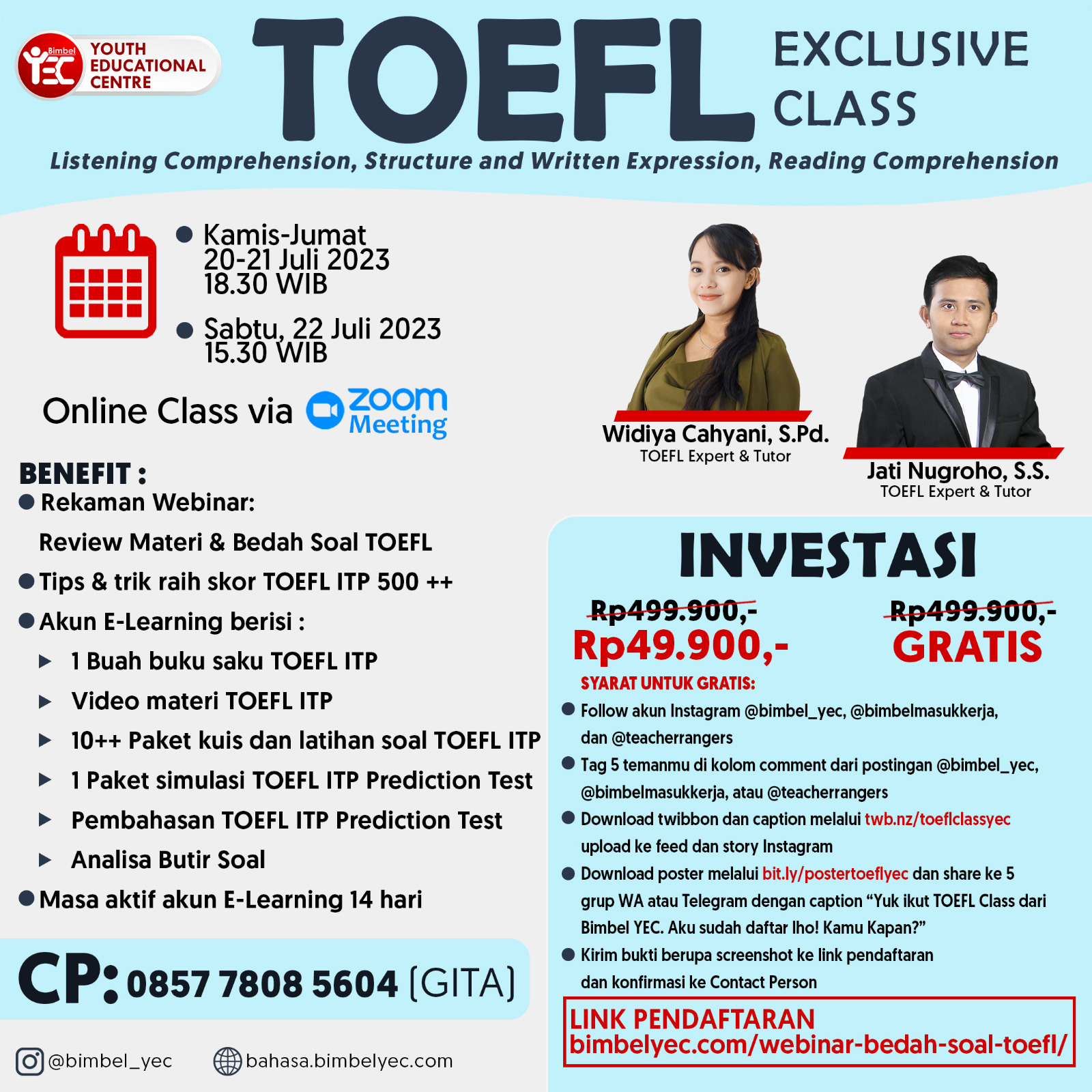 Webinar TOEFL 2023 - Bimbel YEC